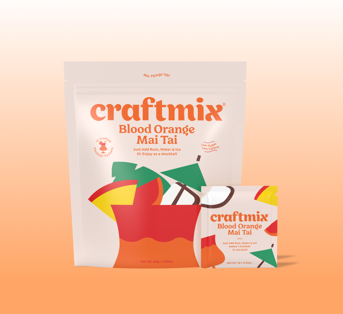 Craftmix Blood Orange Mai Tai Cocktail Mix Kit / Mocktail Drink Mixer